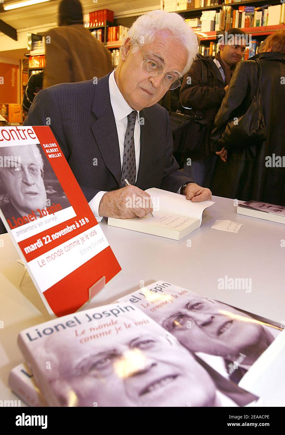 French former Prime Minister Lionel Jospin promotes his book 'Le Monde ...