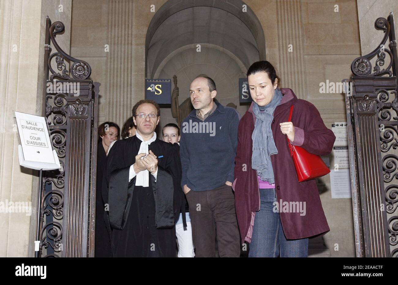 Lawyer Eric Dupond-Moretti and Alain Marecaux leave the court in Paris ...