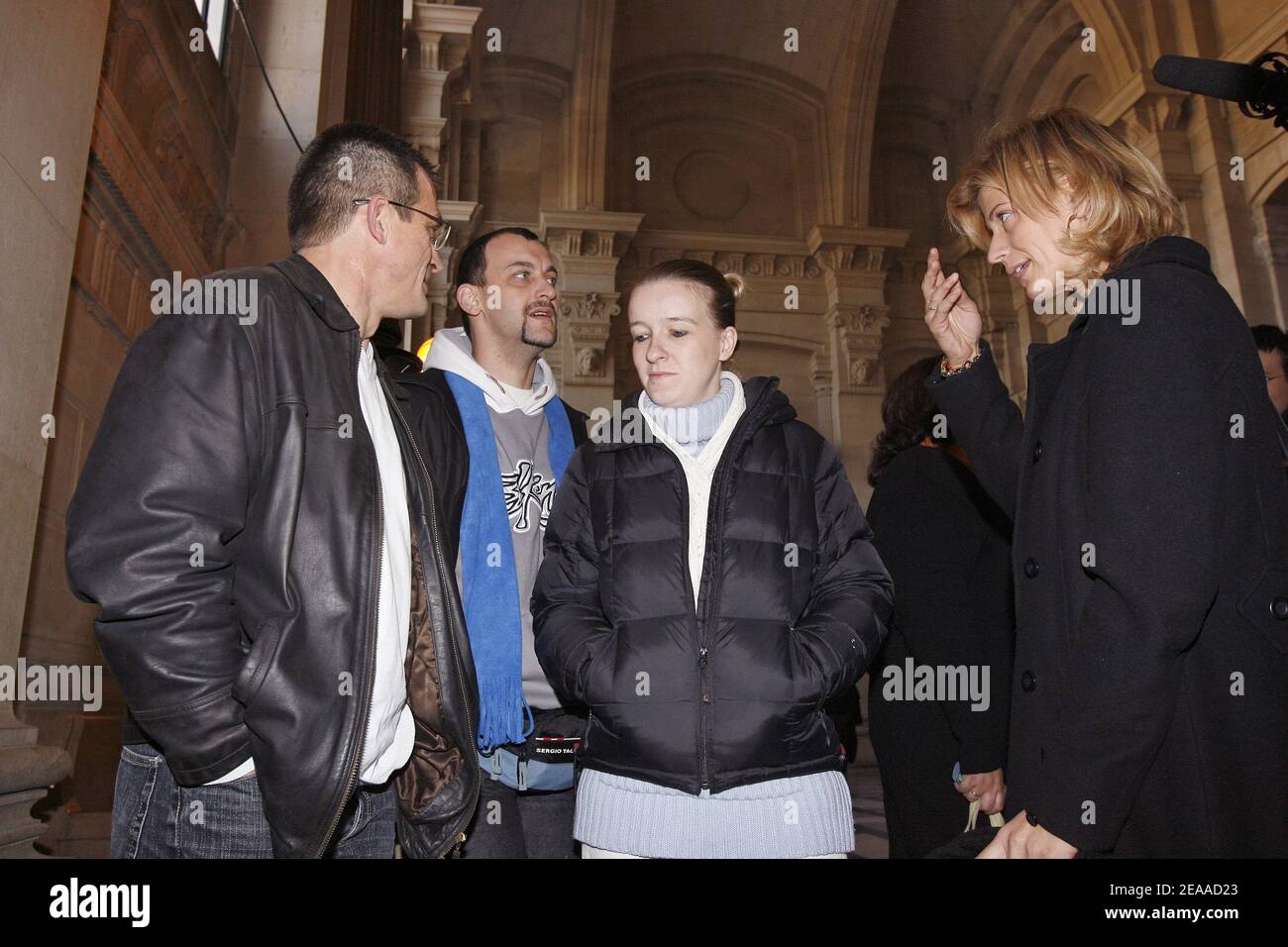 (L-R) Christian Godard, Franck and Sandrine Lavier and Karine ...