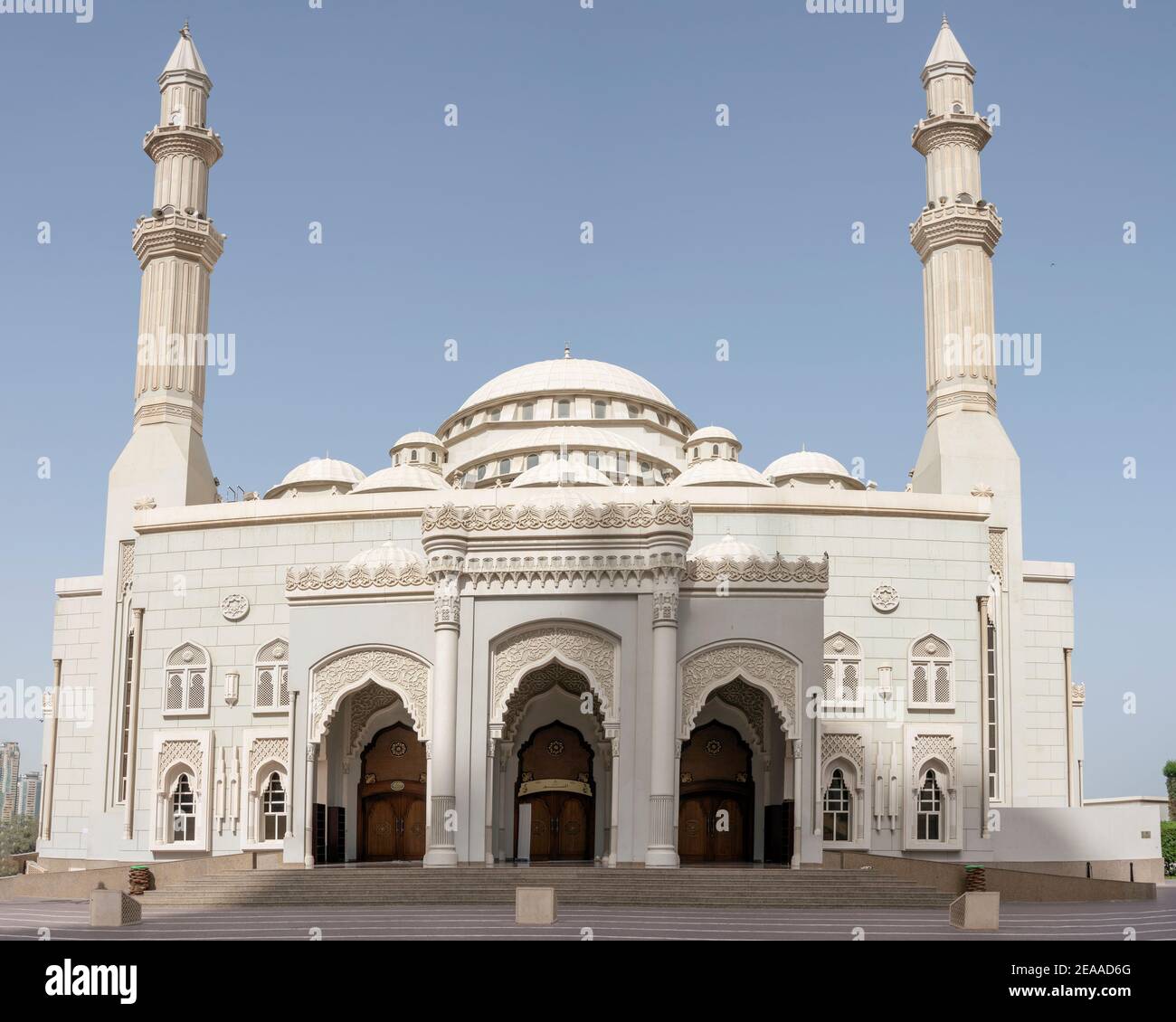 Al Noor mosque, Turkish Ottoman architecture (2005), Sharjah, UAE Stock ...