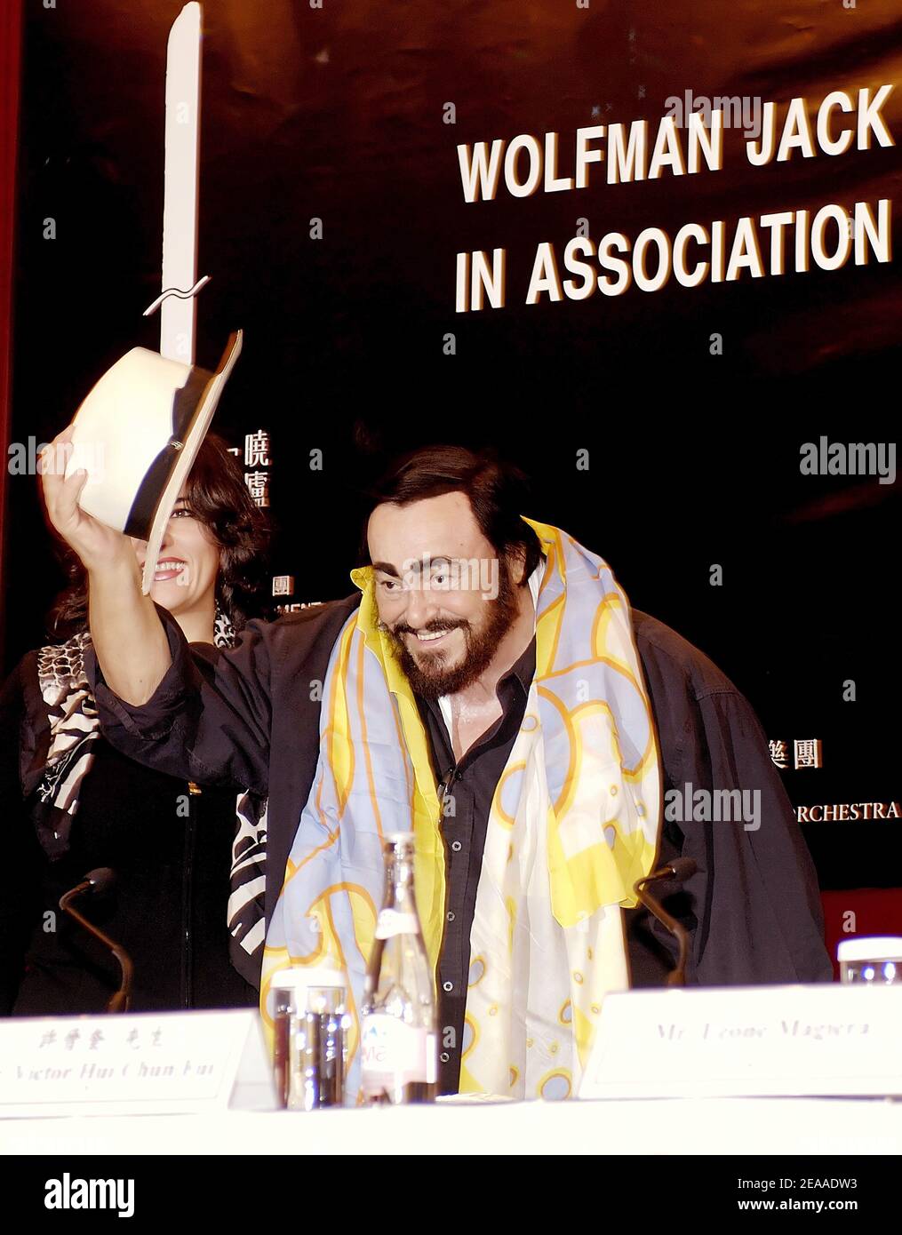 Luciano Pavarotti gives a press conference in Hong Kong, China on ...