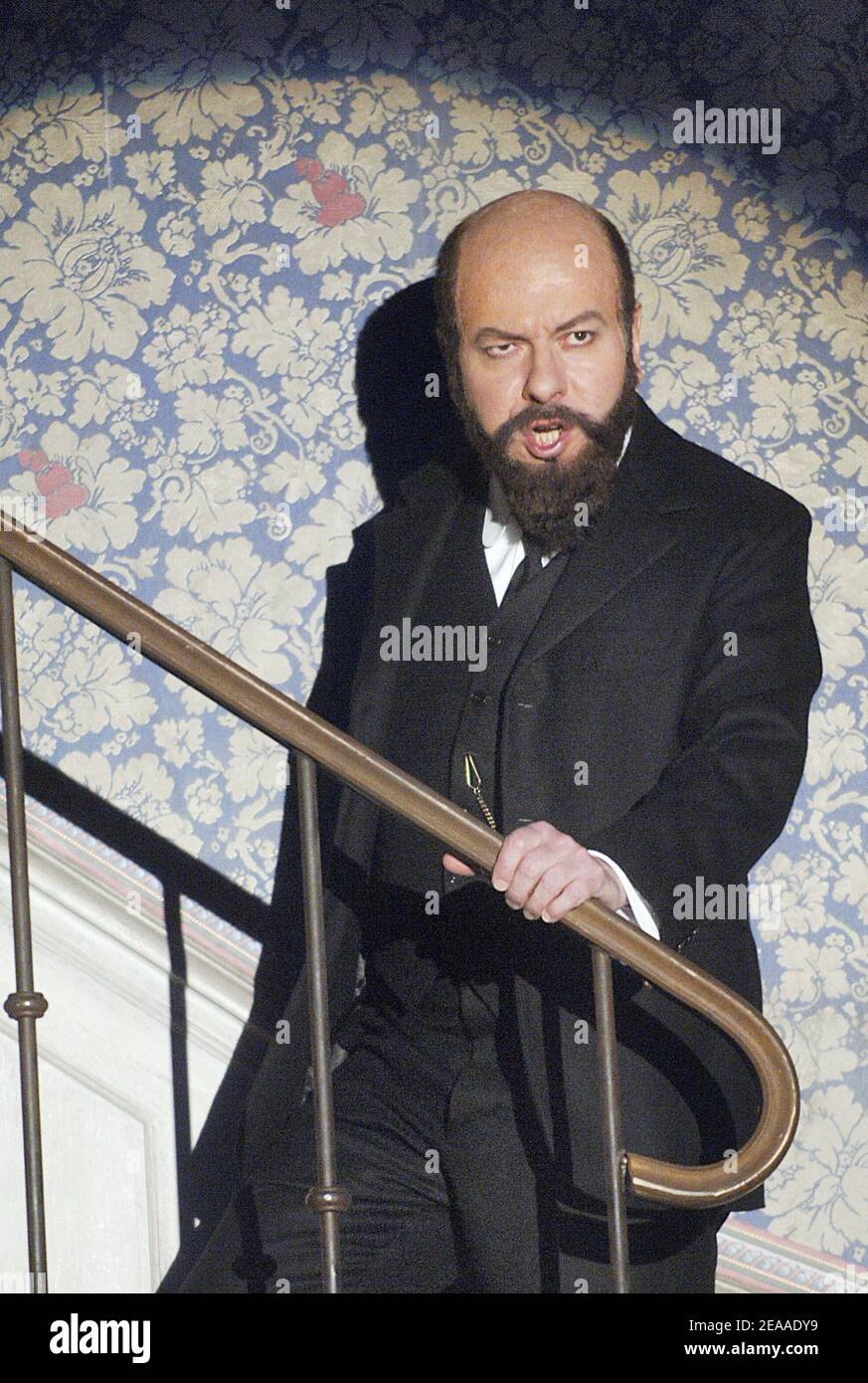 French actor Regis Laspales performs during the run-through of 'Landru ...