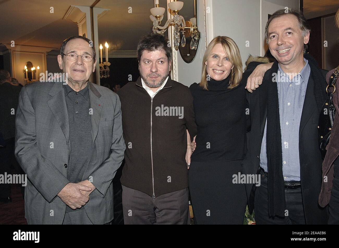 (L-R) French director Robert Hossein, actor Regis Laspales, actress ...