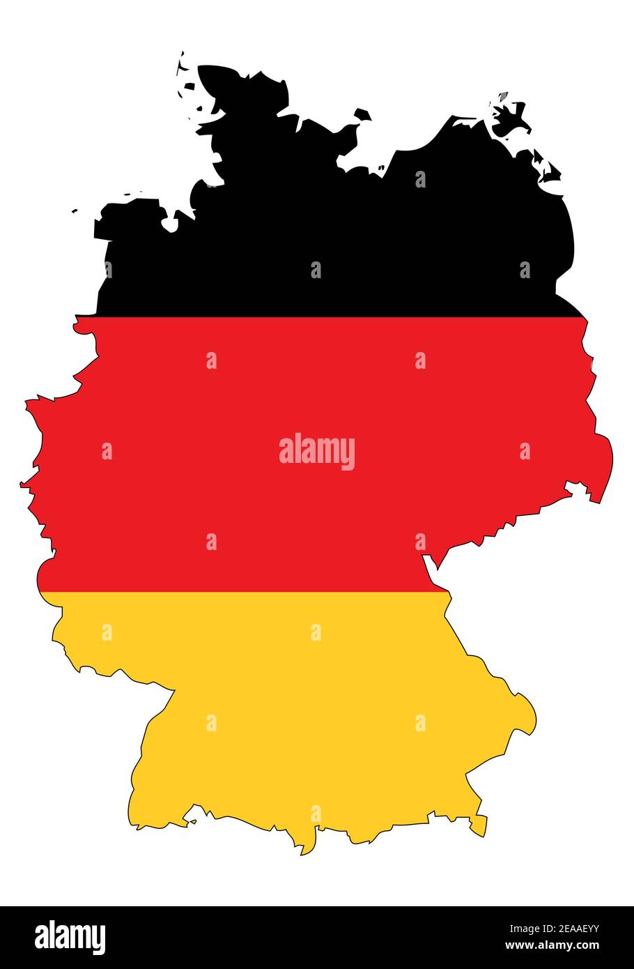 Germany map with flag - outline of a state with a national flag, white ...