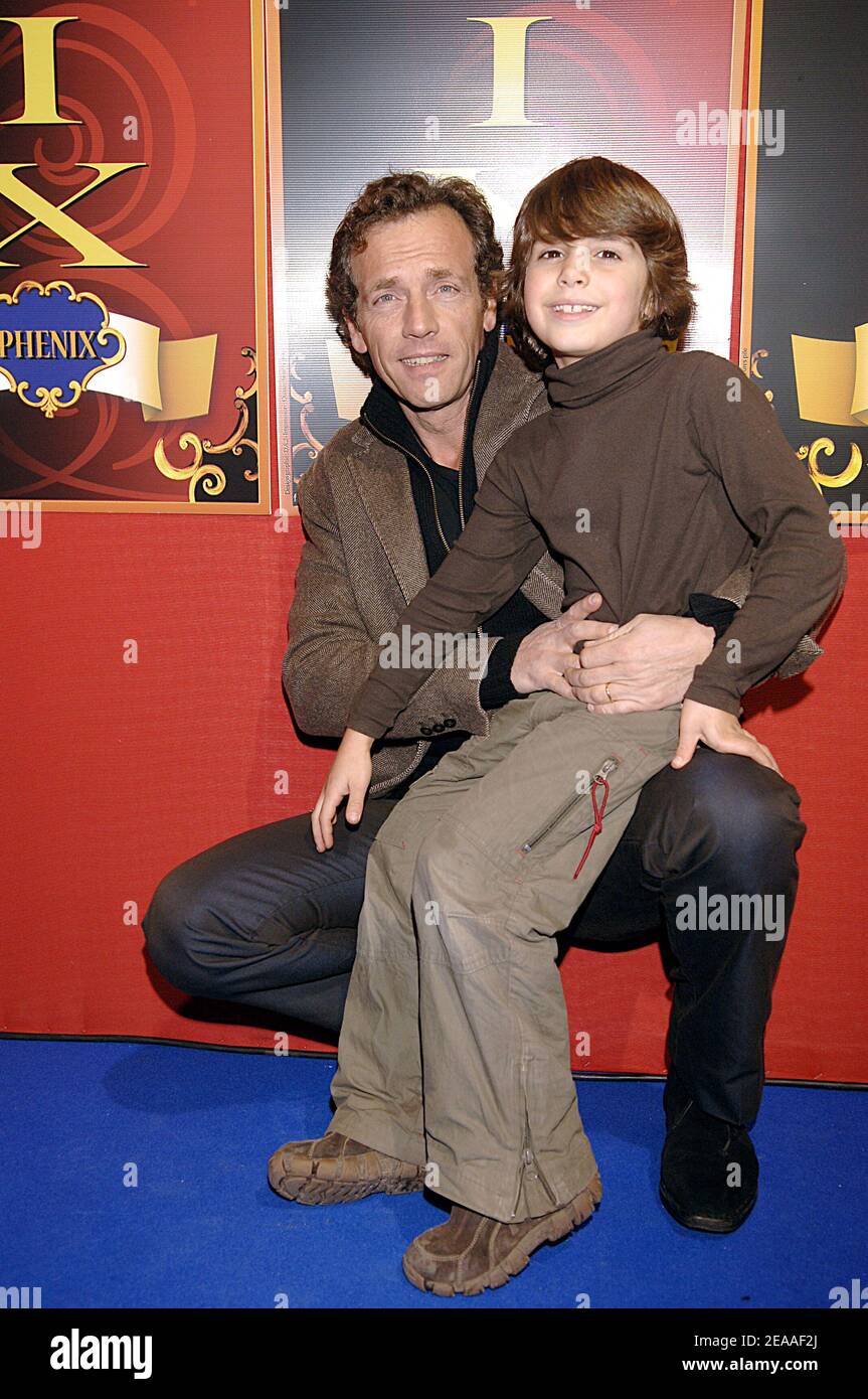 French actor Stephane Freiss and son Ruben attend the premiere of the ...