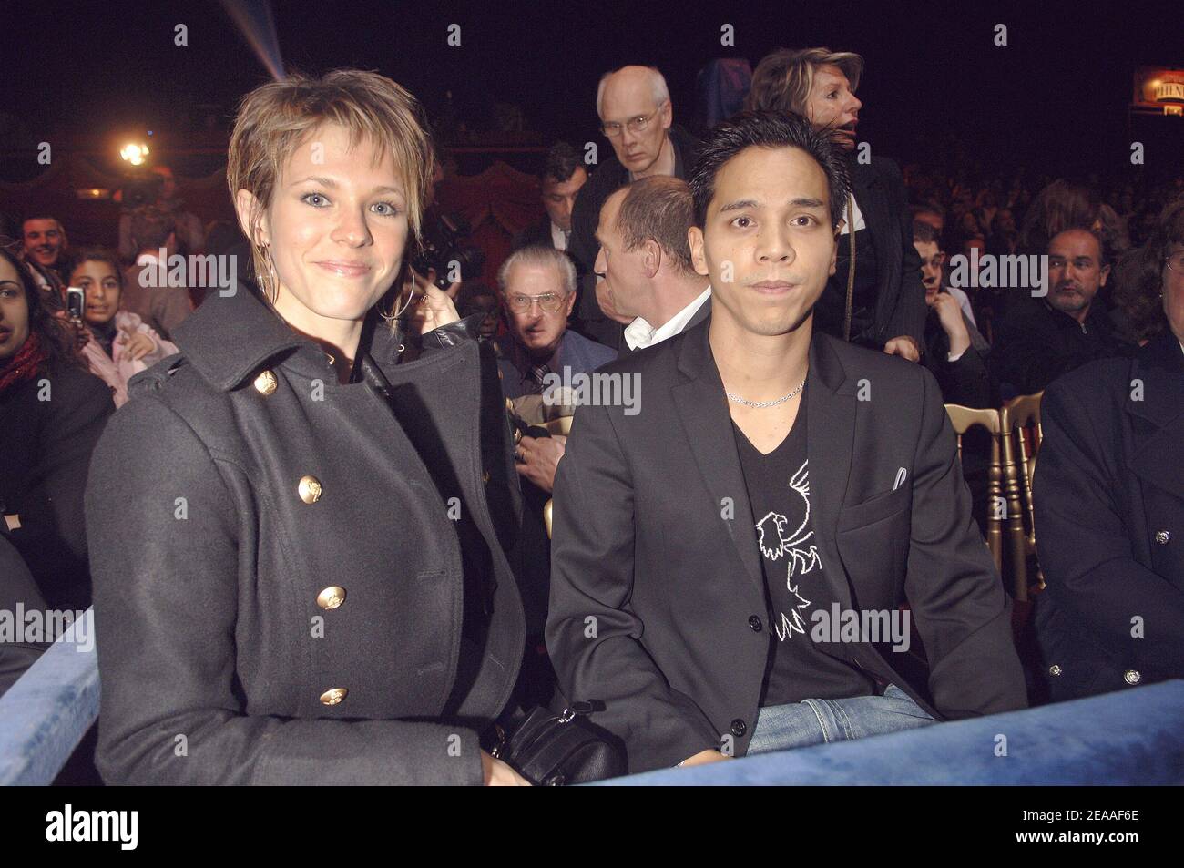 French singer Lorie and her boyfriend attend the premiere of the Phenix ...