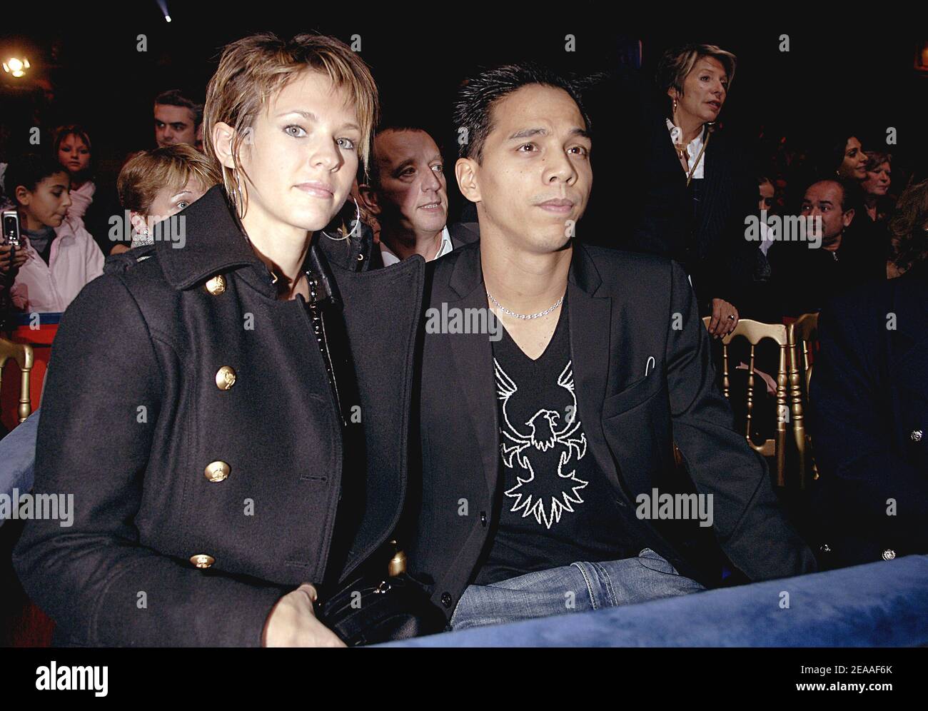 French singer Lorie and her boyfriend attend the premiere of the Phenix ...