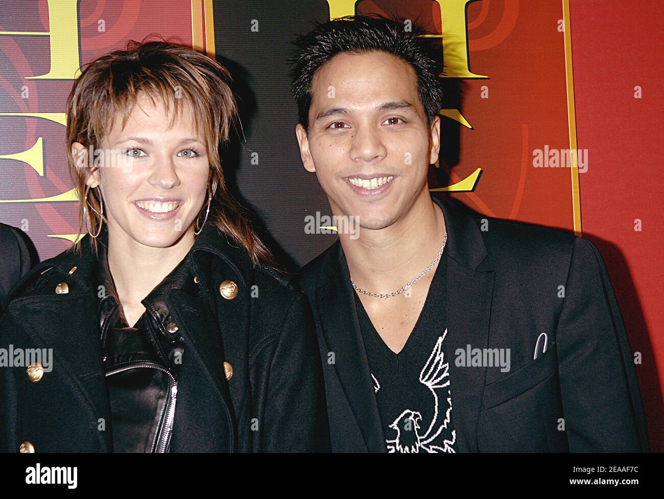 French singer Lorie and her boyfriend attend the premiere of the Phenix ...