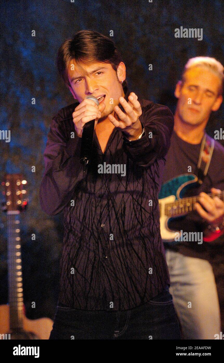 Polish born singer and 'Star Academy 4' winner Michal performs live on ...
