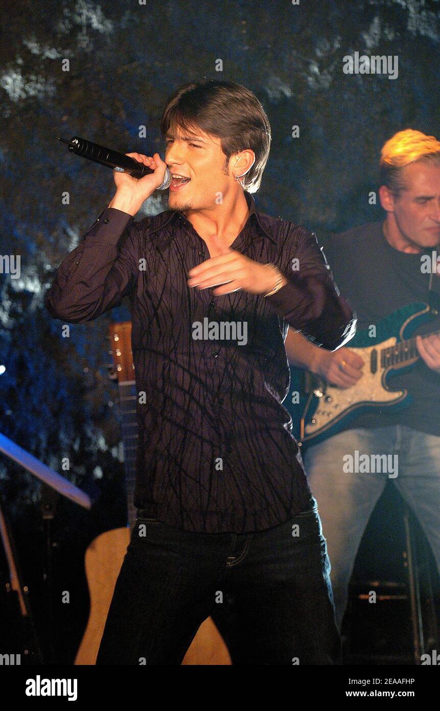 Polish born singer and 'Star Academy 4' winner Michal performs live on ...