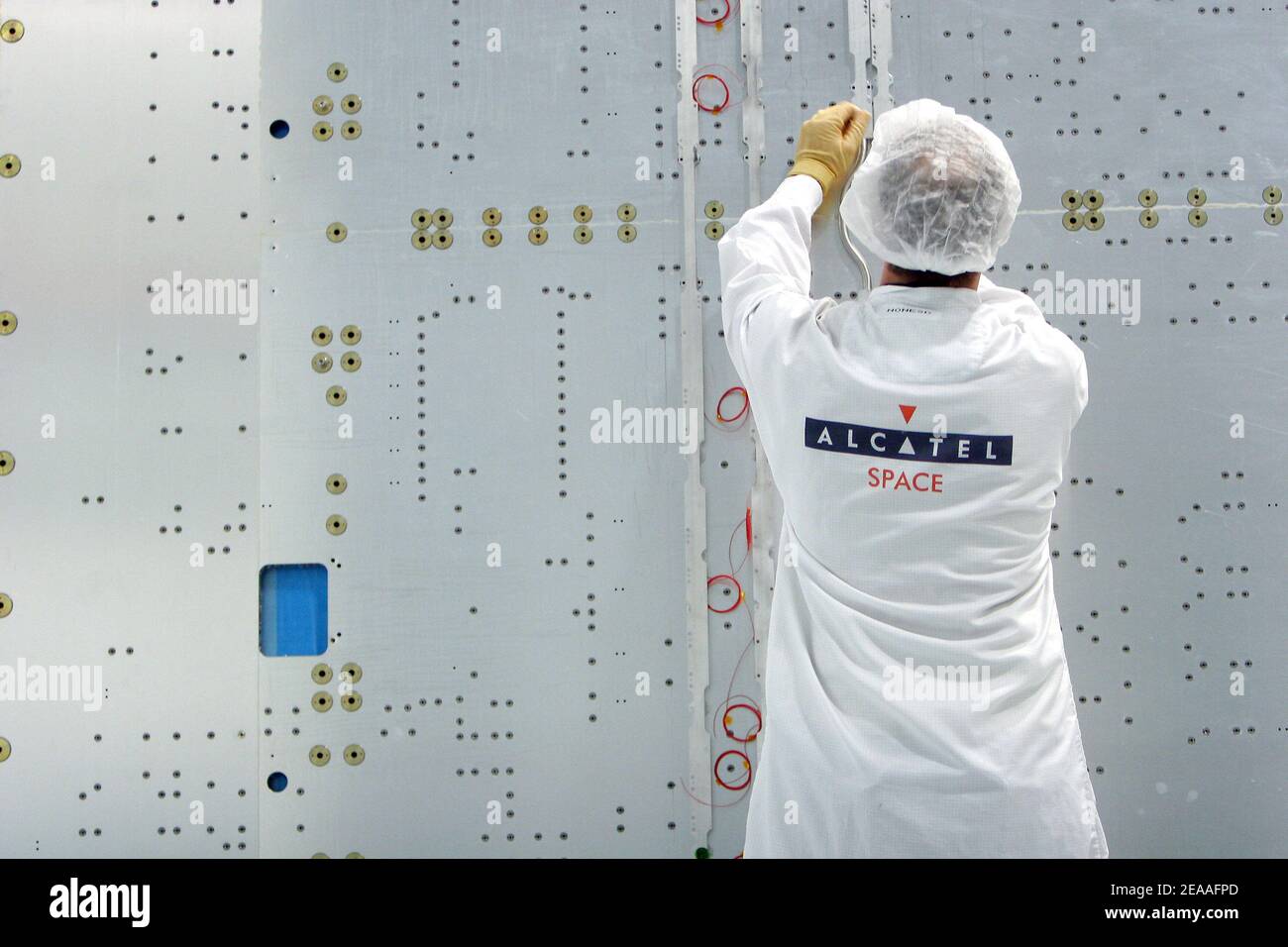 Different views of the Alcatel Aliena Space site in Cannes, on December ...