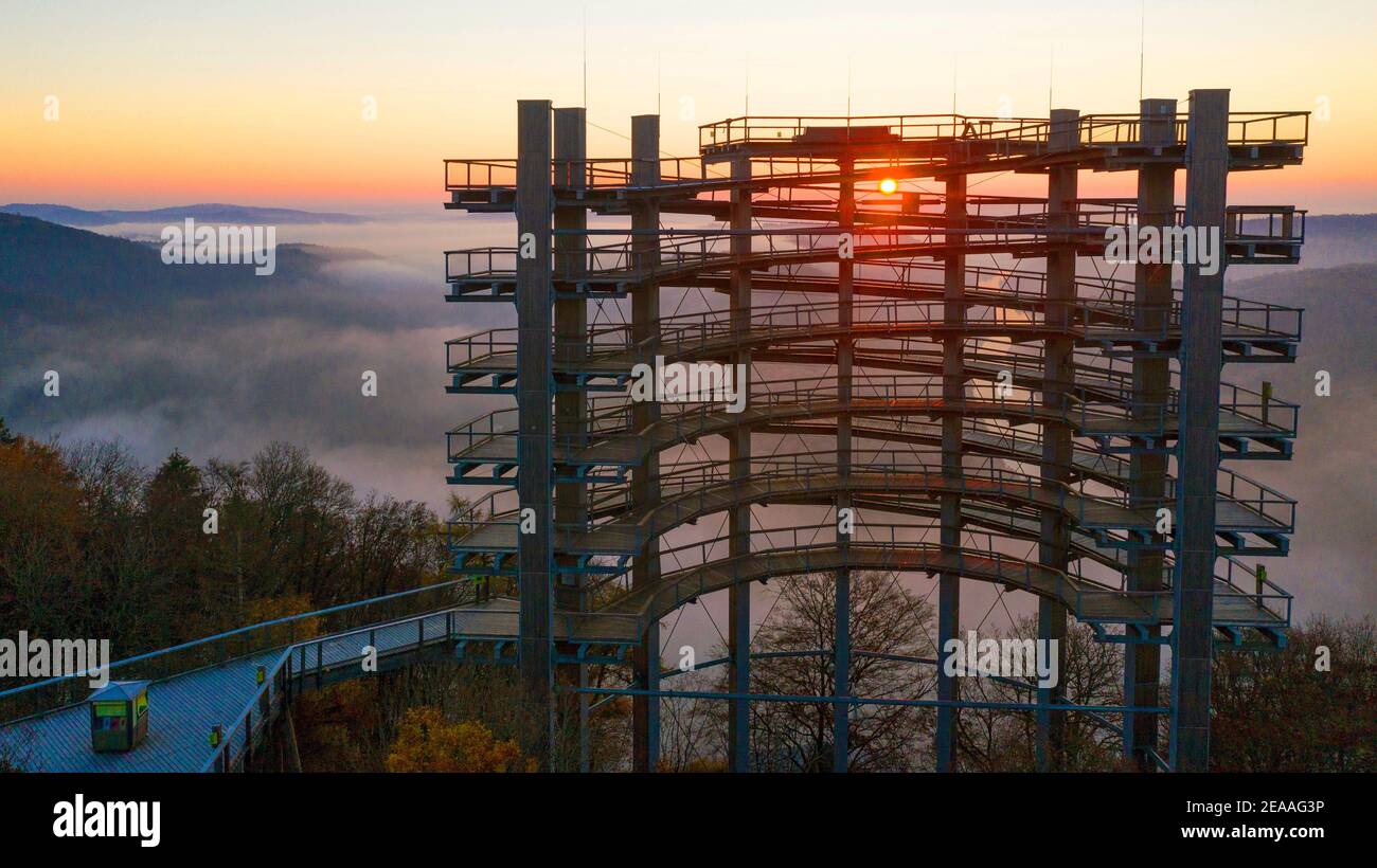 Treetop path saarschleife at the cloef viewpoint in mettlach orscholz ...