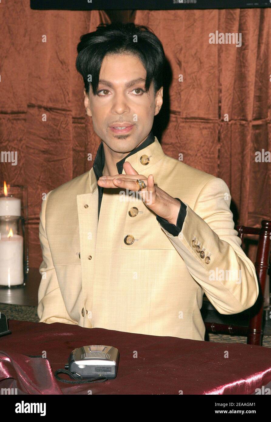 Prince attends a press conference to debut his new music video 'Te Amo ...