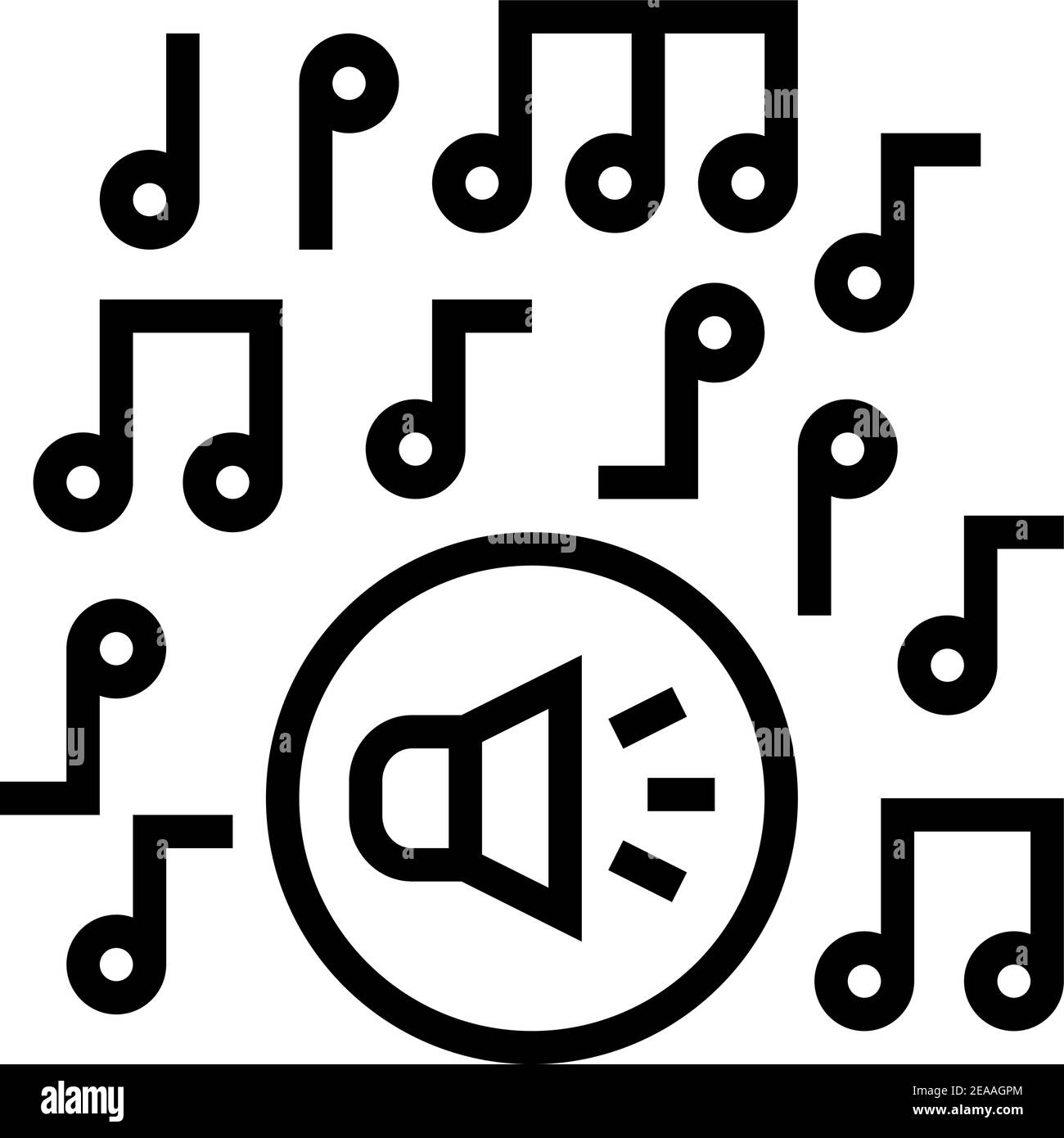classical music melody line icon vector illustration Stock Vector Image ...
