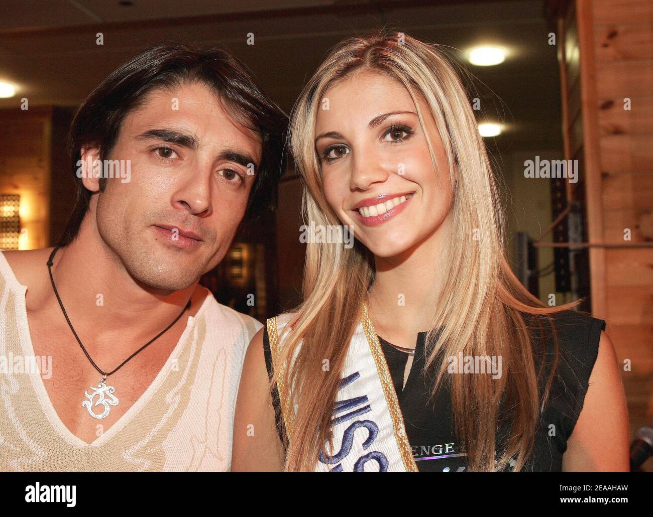 Gregory Basso and Miss France 2006 Alexandra Rosenfeld attend the ...