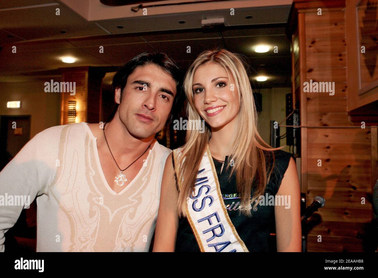 Miss France 2006 Alexandra Rosenfeld and Gregory Basso attend the ...