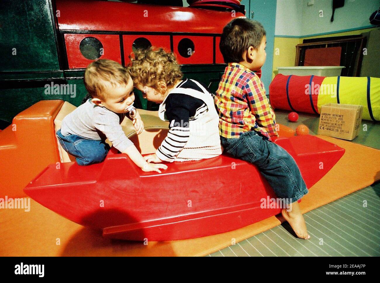 Children playing in a creche in Paris, France on december 2005. Photo ...