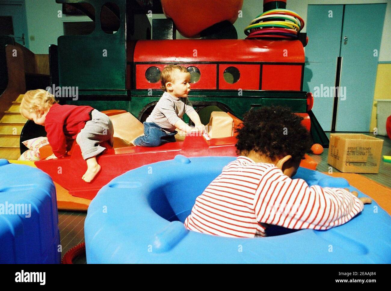 Children playing in a creche in Paris, France on december 2005. Photo ...