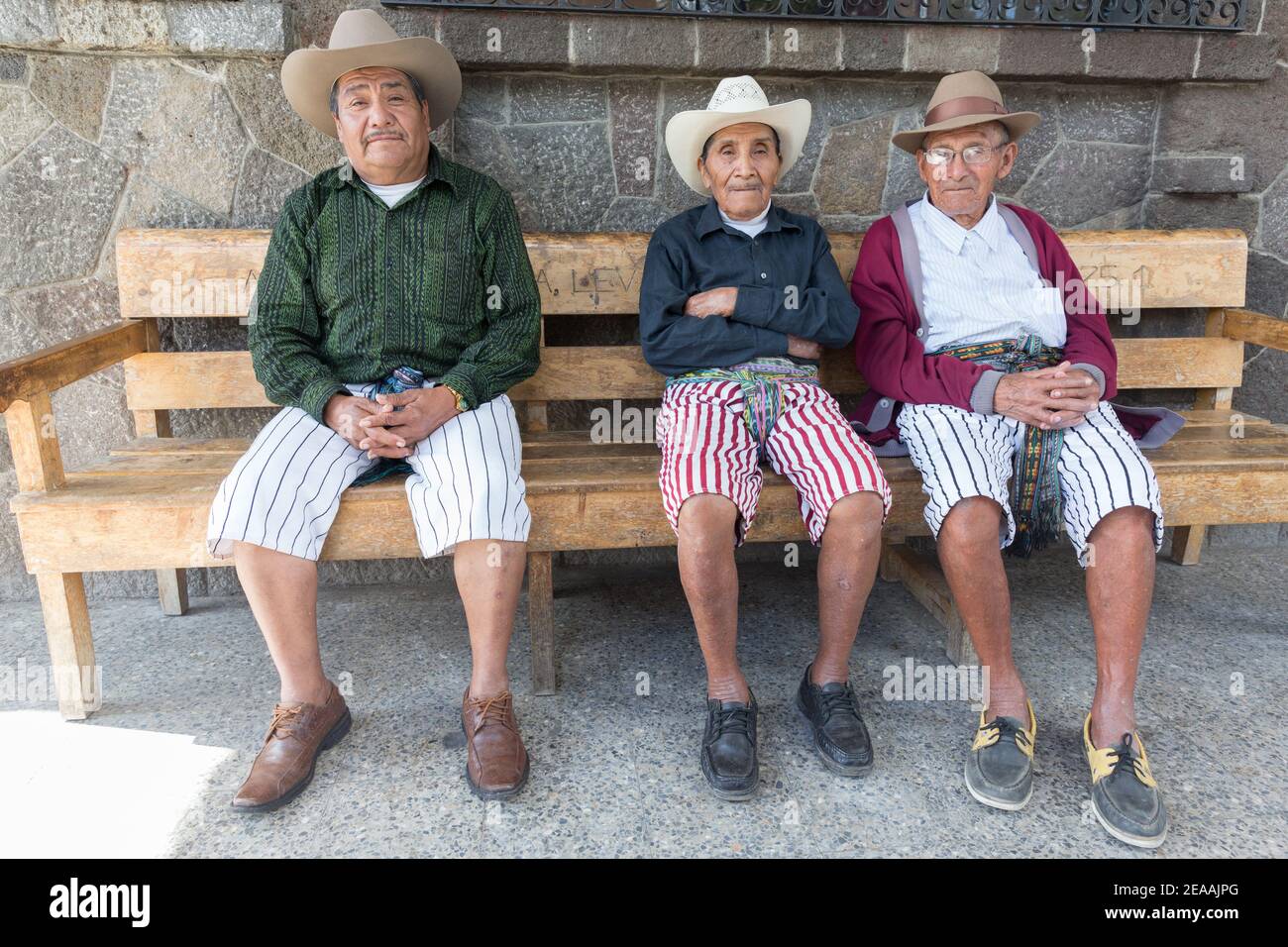 Guatemalan indigenous men in traditional hi-res stock photography and ...
