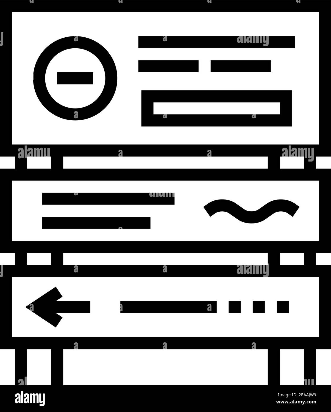 road direction sign line icon vector illustration Stock Vector Image ...