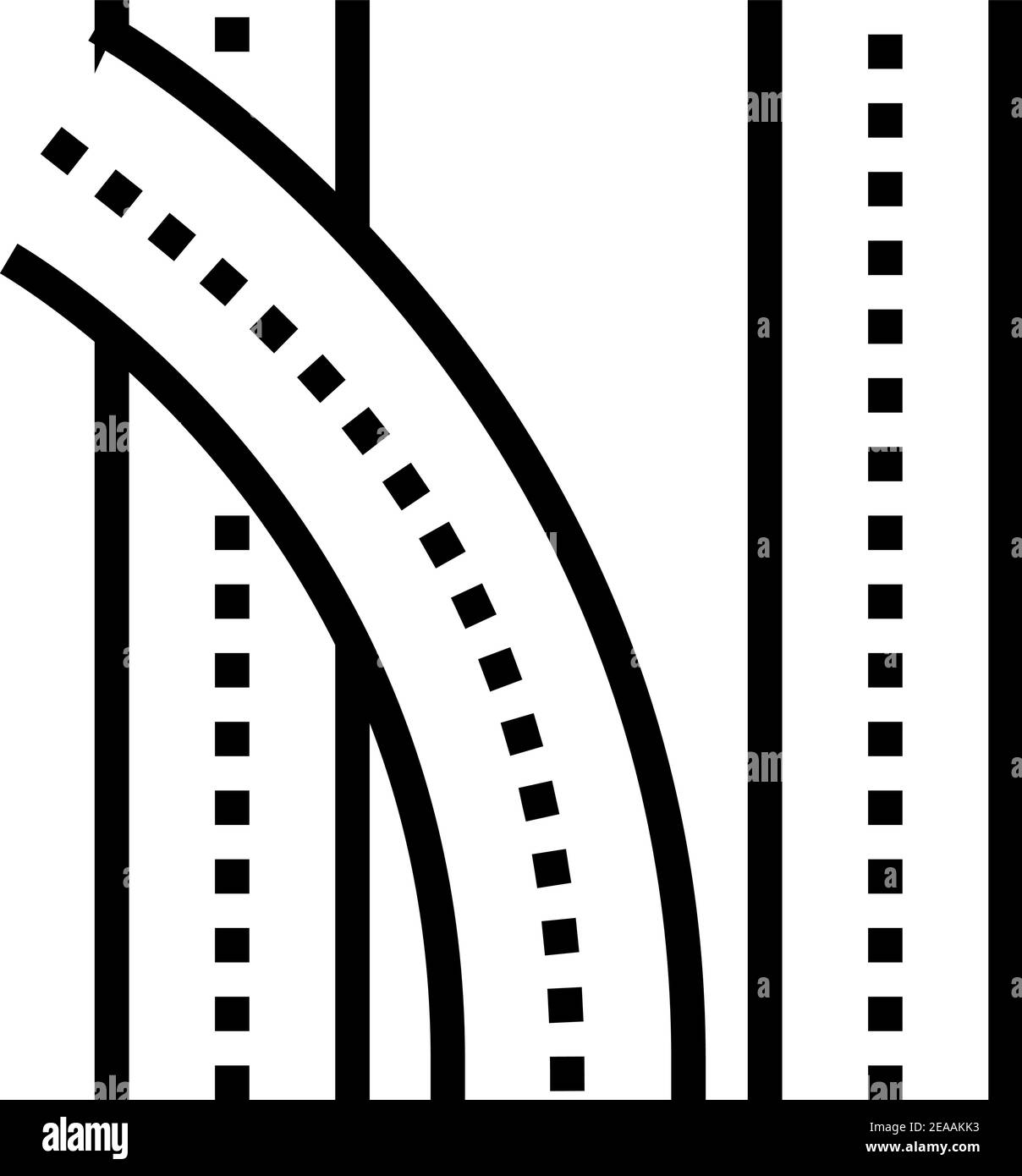 road multilevel interchange line icon vector illustration Stock Vector ...