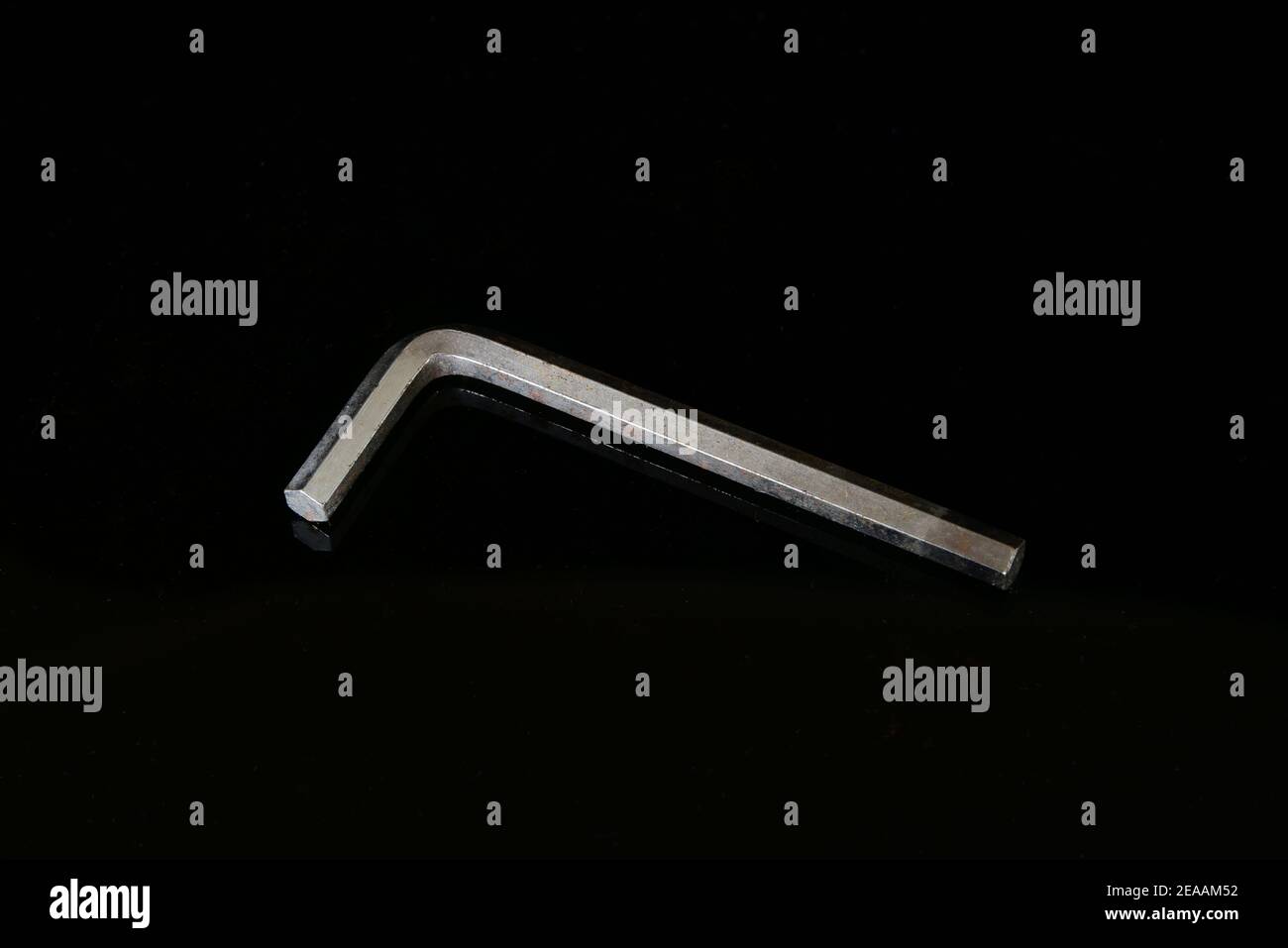 Allen keys with plain black background Stock Photo - Alamy