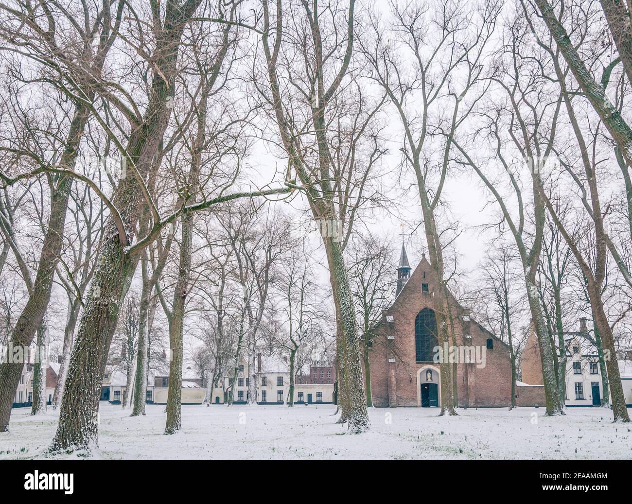 Bruges snow belfort hi-res stock photography and images - Alamy