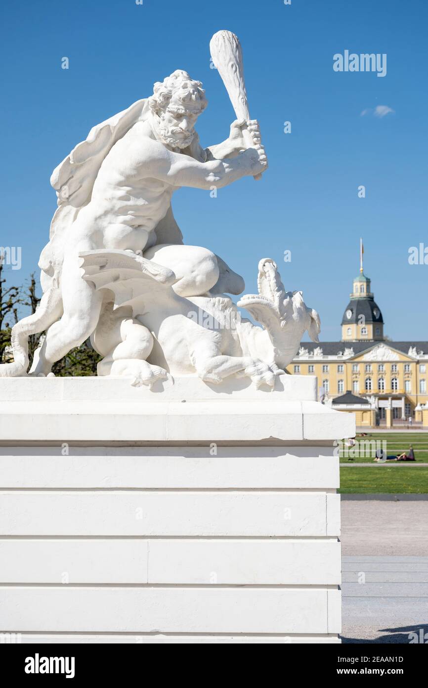 The castle with the baden state museum white sculpture hi-res stock ...