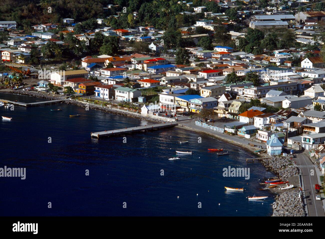Anse La Raye St Lucia Town Bay and Jetty Aerial Stock Photo - Alamy