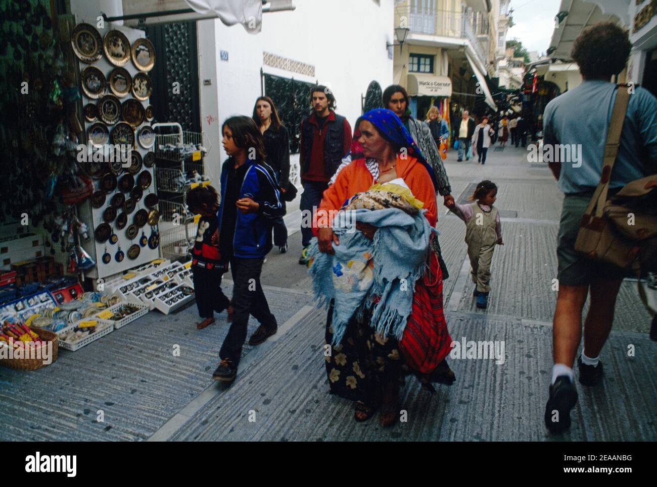 Athens Greece Monastiraki Immigrant & Child - Gypsy Stock Photo - Alamy