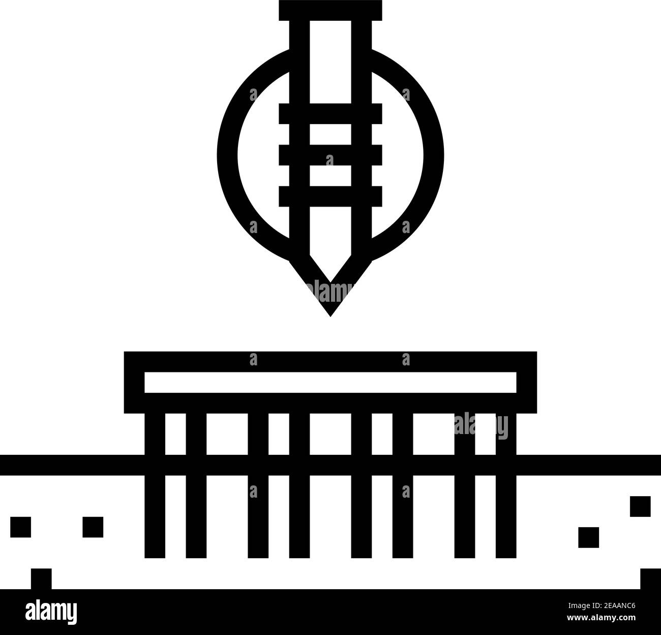 pile screw foundation line icon vector illustration Stock Vector Image ...