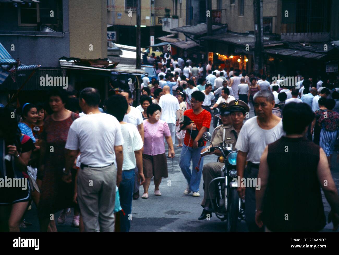 Taipei Taiwan Crowded Street at Evening Market Stock Photo - Alamy