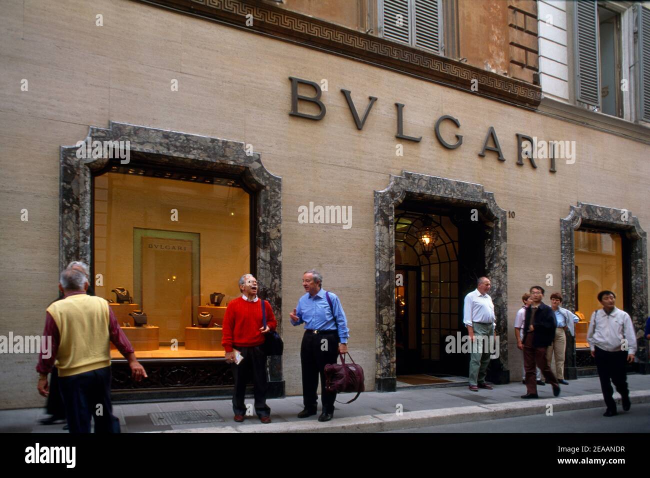 Rome People Walking by Bulgari Shop Stock Photo - Alamy
