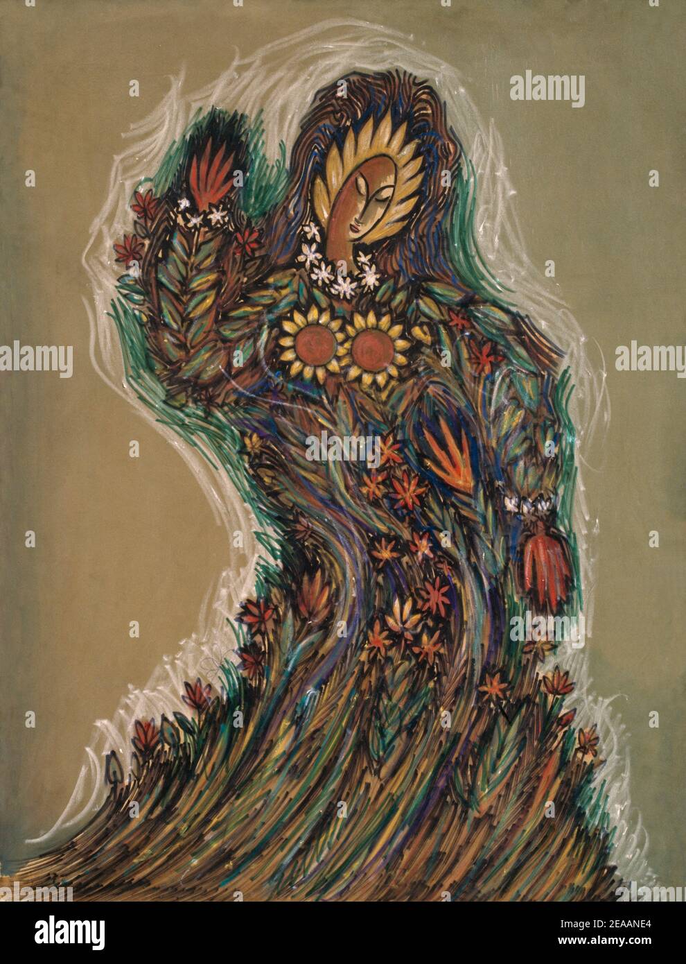 Painting By Sadequain Illustrating Poem By Faiz Stock Photo - Alamy