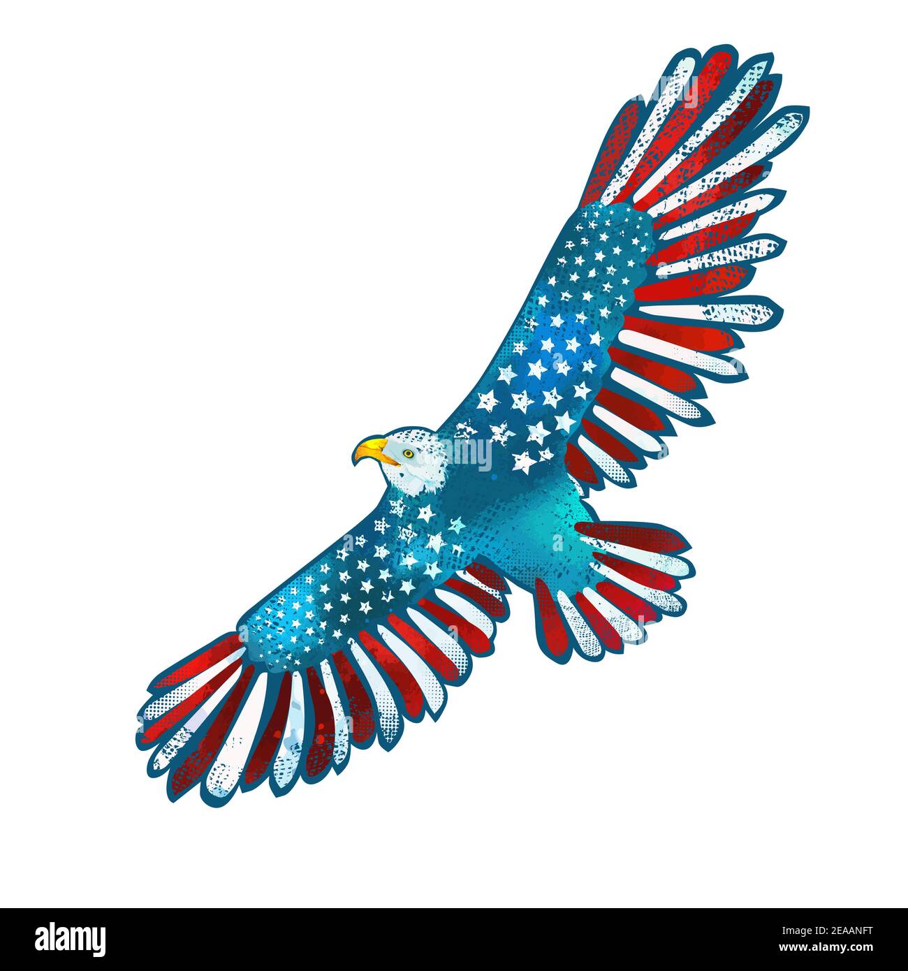 Eagle Flying With American Flag Flying Eagle With American Flag. US