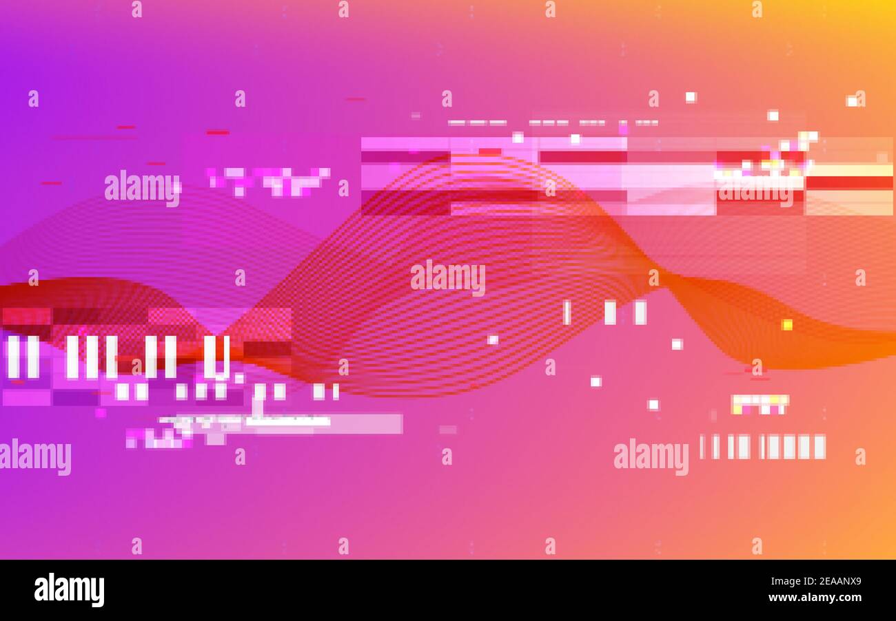 Glitch dynamic effect. Video distortion template. Digital vibrant ...