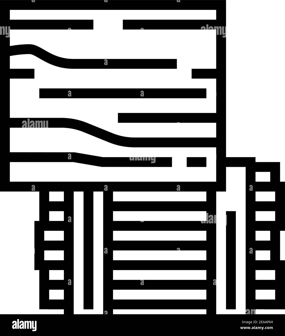 osb oriented strand board line icon vector illustration Stock Vector ...