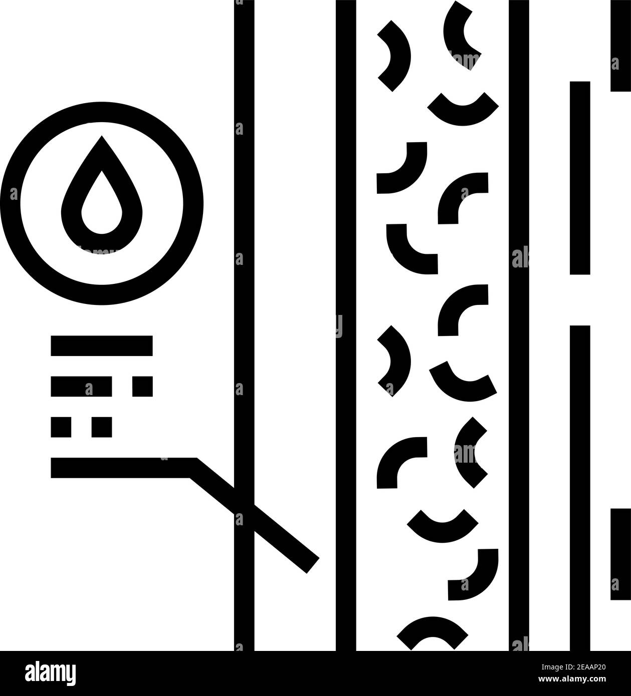 waterproofing house wall layer line icon vector illustration Stock ...