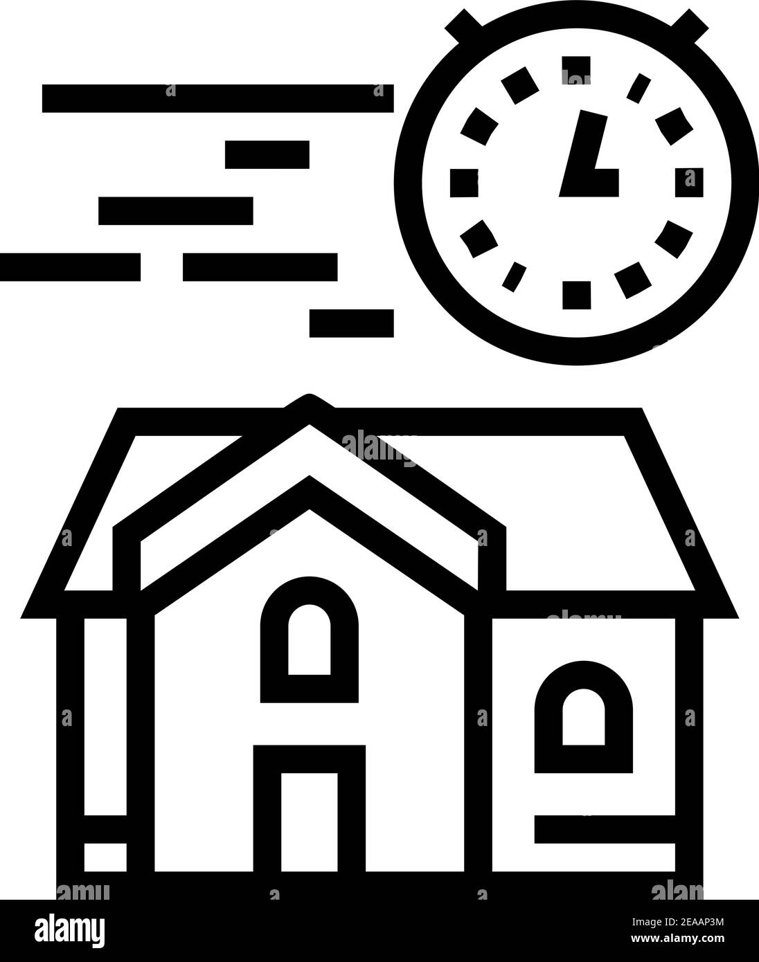 fast building house line icon vector illustration Stock Vector Image ...