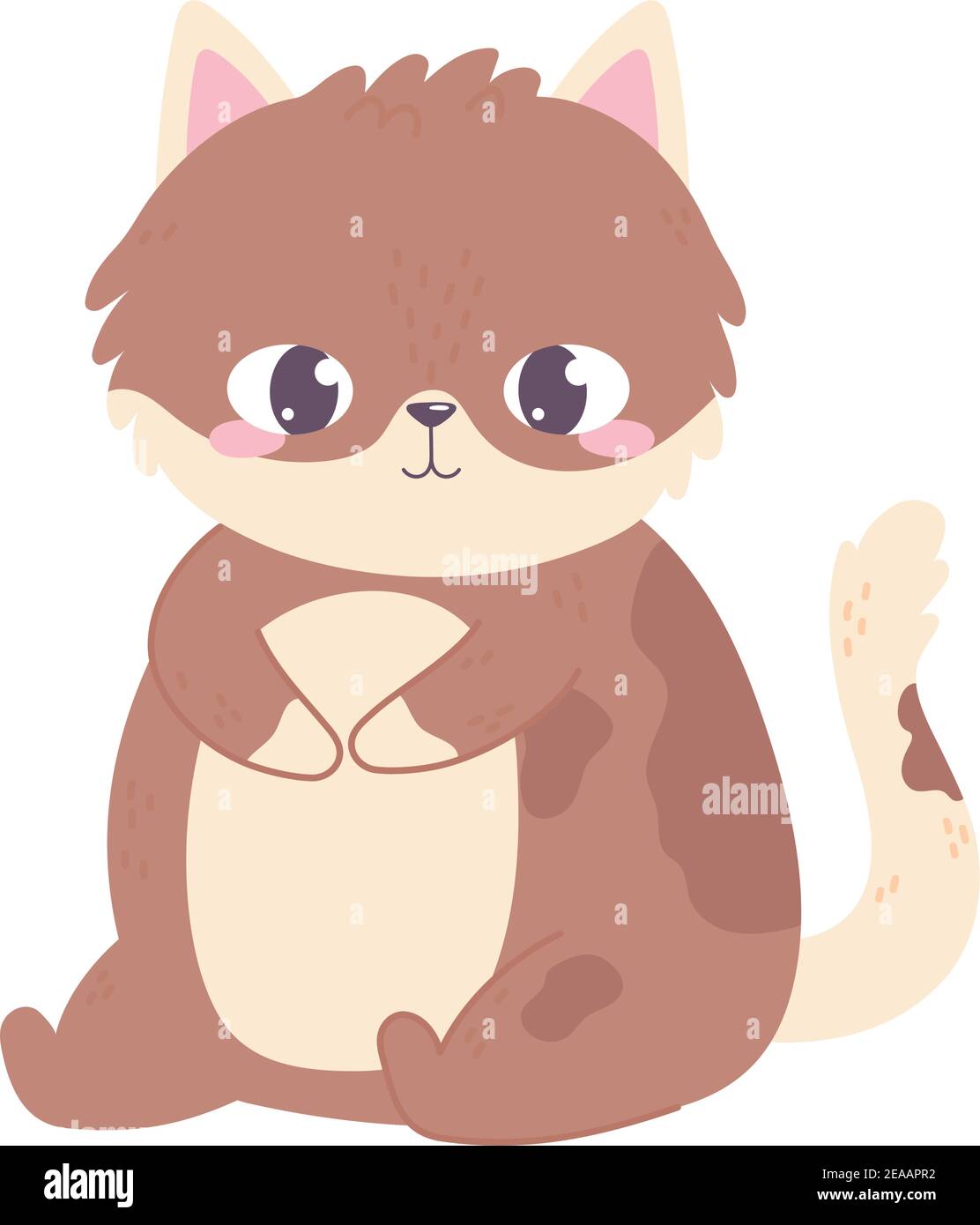 brown cat cartoon pet white background vector illustration Stock Vector ...
