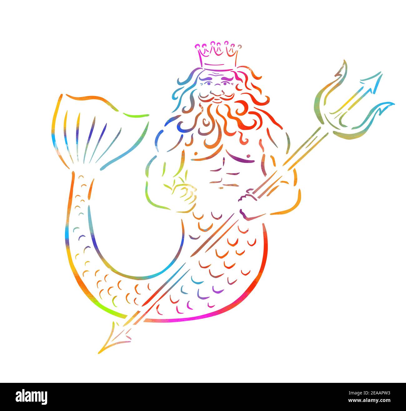 Poseidon greek god sea drawing hi-res stock photography and images - Alamy