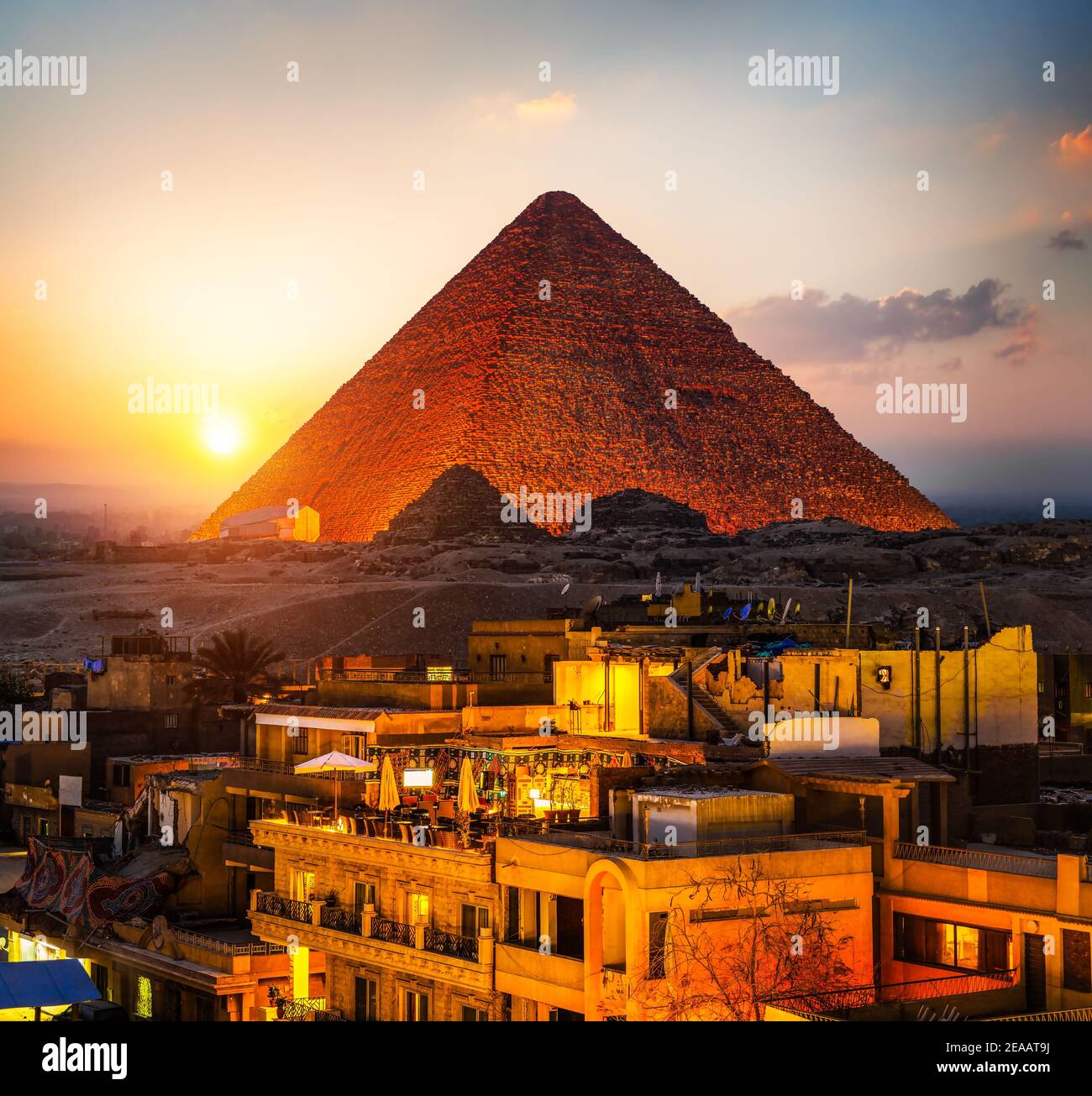 The great Pyramid during light and sound program Stock Photo - Alamy