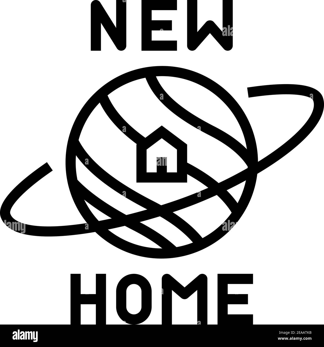 new home in space line icon vector illustration Stock Vector Image ...