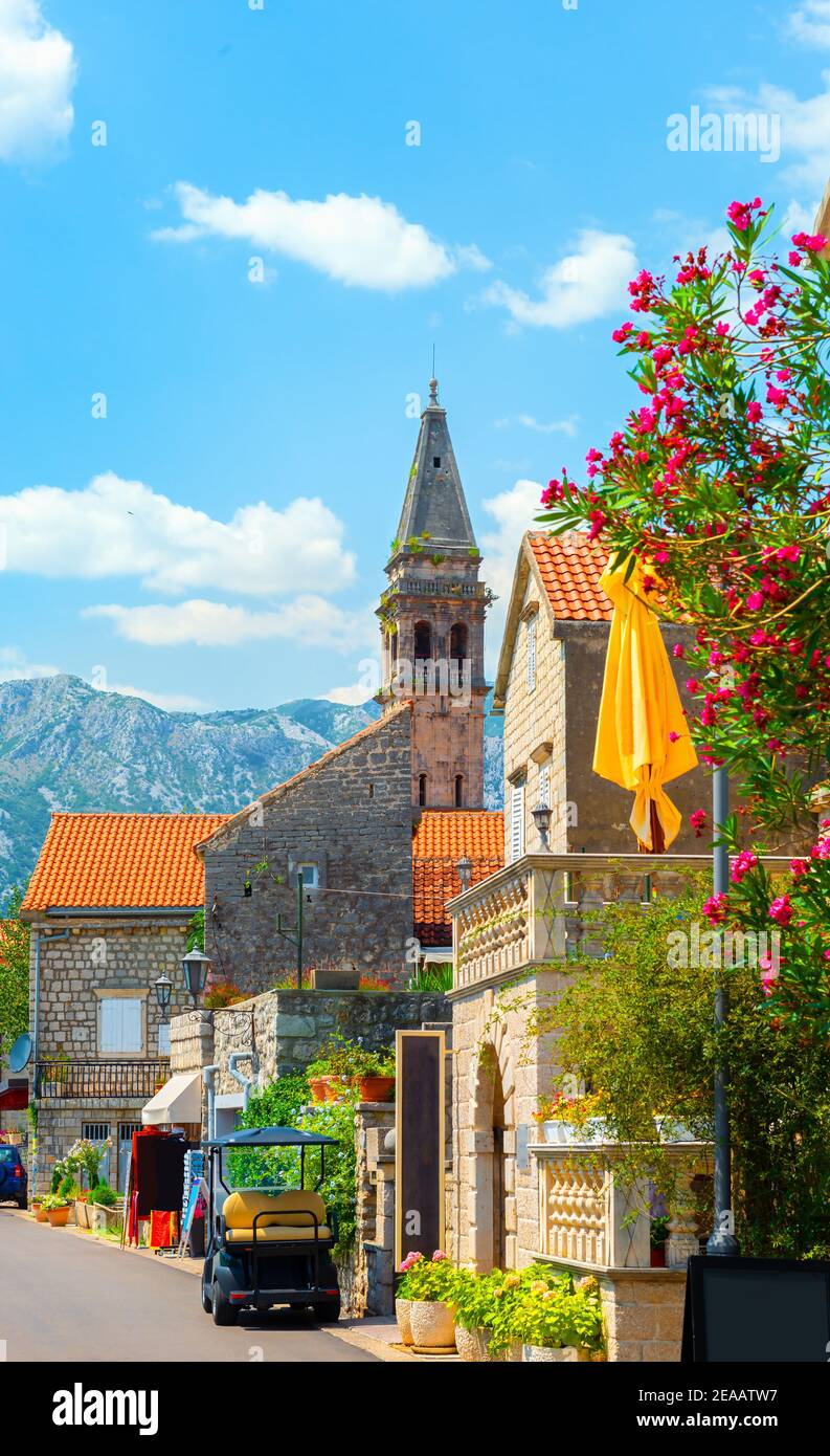 Embankment of the city of Perast. Montenegro Stock Photo - Alamy
