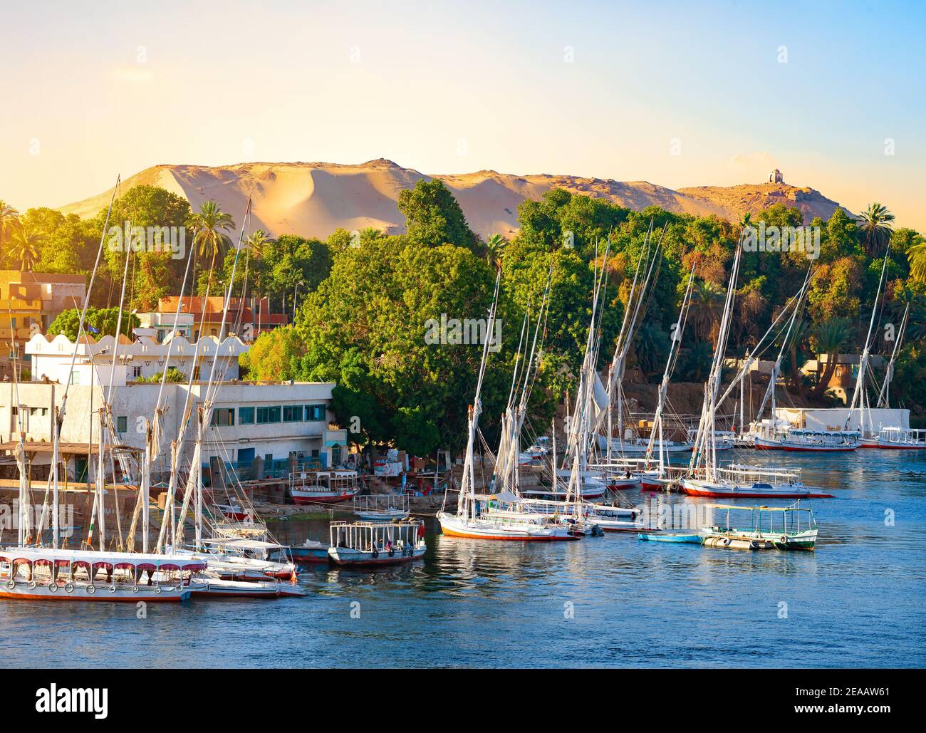 View of the Great Nile in Aswan Stock Photo - Alamy