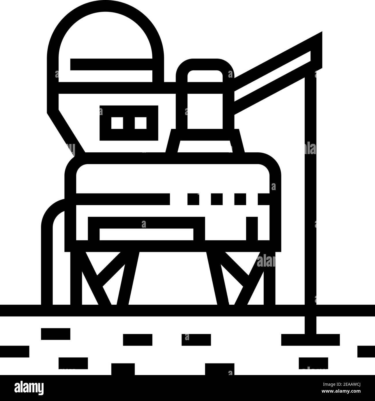 space base construction line icon vector illustration Stock Vector ...