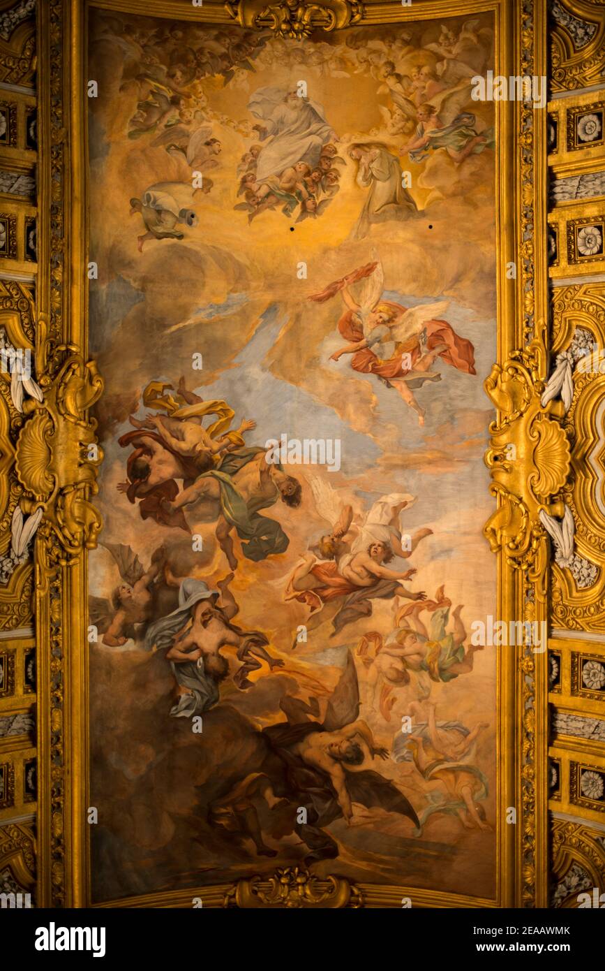 Ceiling fresco in Rome Stock Photo - Alamy