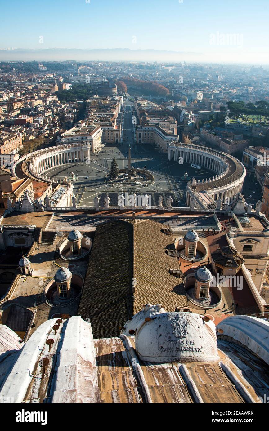 View over Rome from the dome of St. Peter's Basilica, Rome Stock Photo ...
