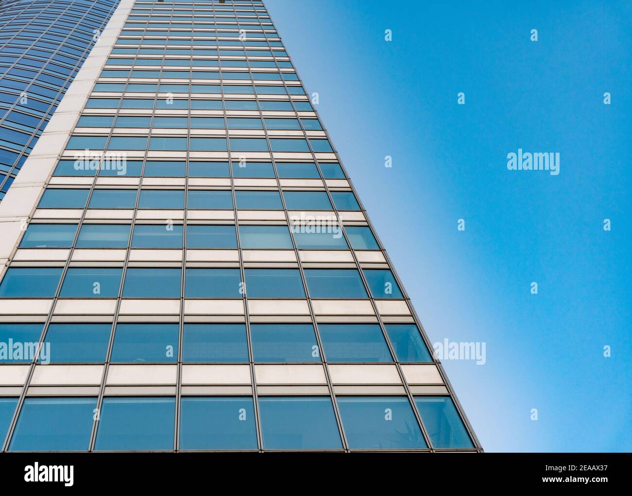 Concept of future modern facade design on architecture, abstract curved ...