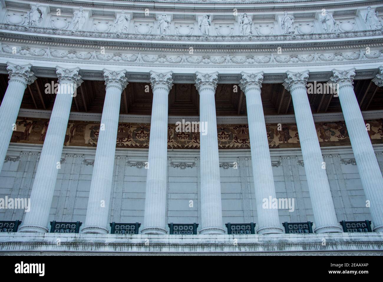 Columns of the national monument in Rome Stock Photo - Alamy